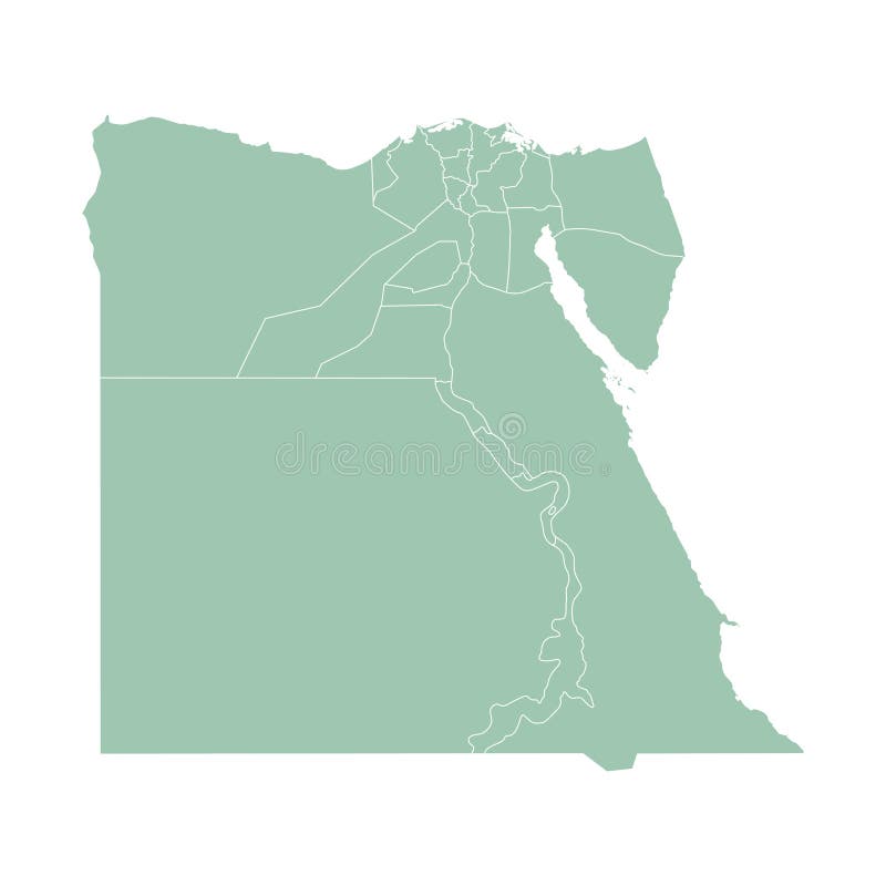 Vector Outline Administrative Division Map of Egypt. Vector Map. Stock ... Vector Outline Administrative Division Map of Egypt. Vector Map. Stock ...