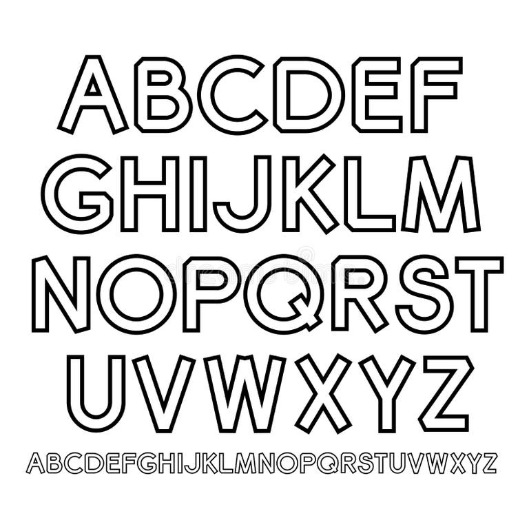 Vector outline Alphabet stock vector. Illustration of line - 57272225