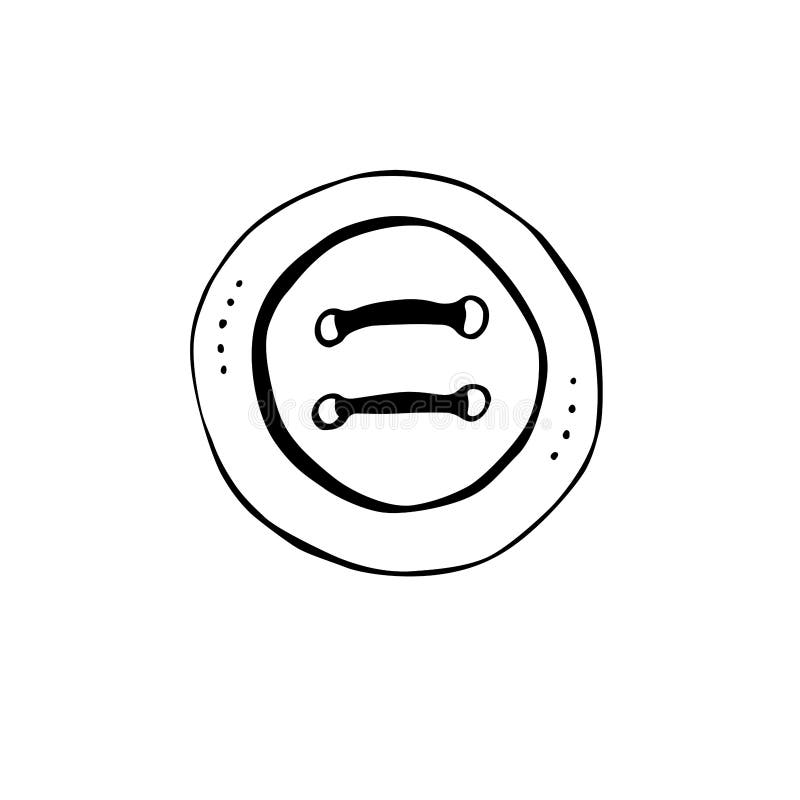 Outline Button Icon. Line Sewing Sign Stock Vector - Illustration of ...