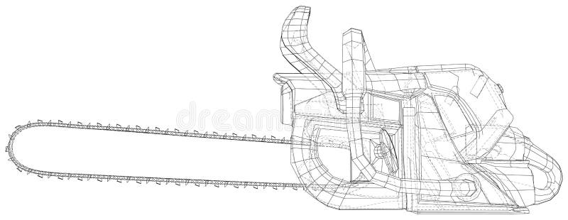 Vector Outline Electric Saw. Wire-frame Circular Saw. EPS10 Format ...