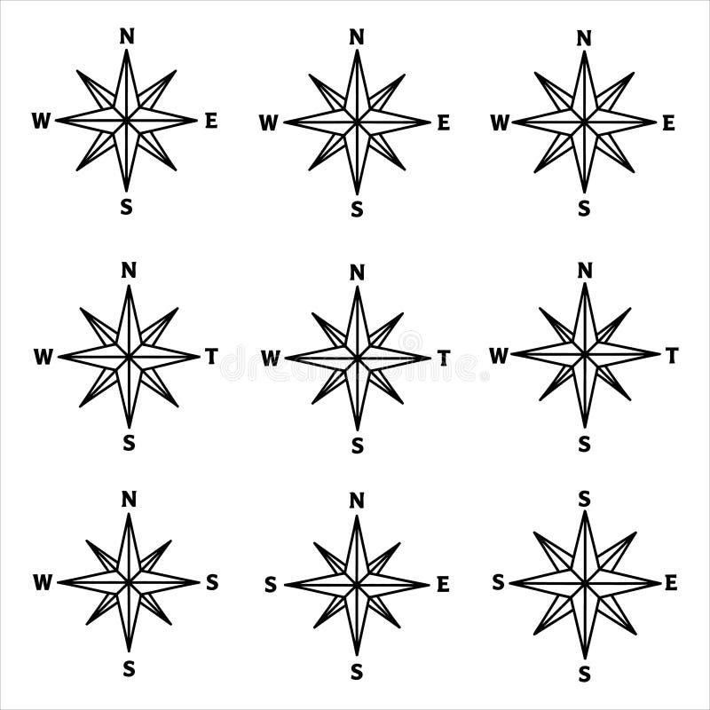 Compass Rose Symbols Stock Illustrations – 868 Compass Rose Symbols ...