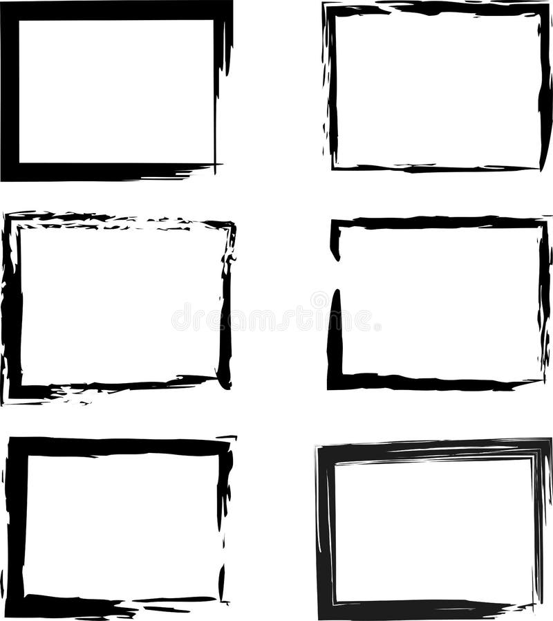 Vector Outline Drawings of Set Abstract Textured Borders Stock Vector ...