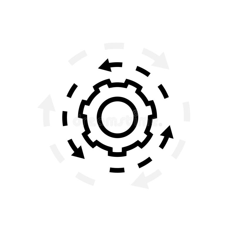 Vector Outline Gear Icon Seamless Pattern. Initiator Cog, Machine Gear ...