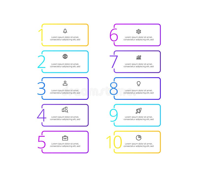 Set of Outline Infographic Circles Elements. Vector Diagrams with 3, 4 ...