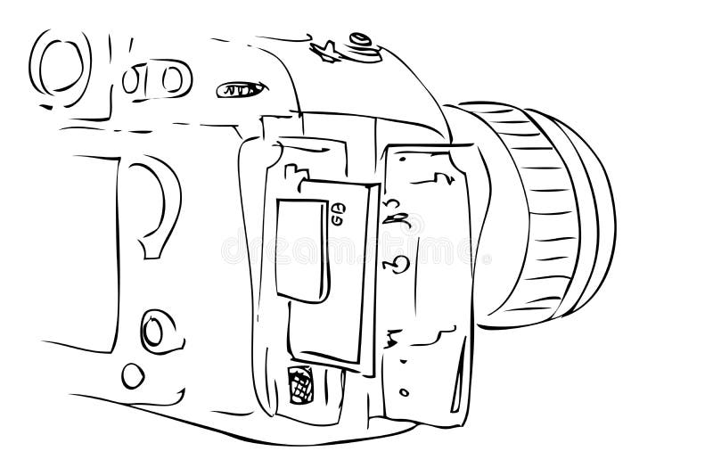 Sketch of DSLR Camera Vector Stock Vector - Illustration of vintage ...