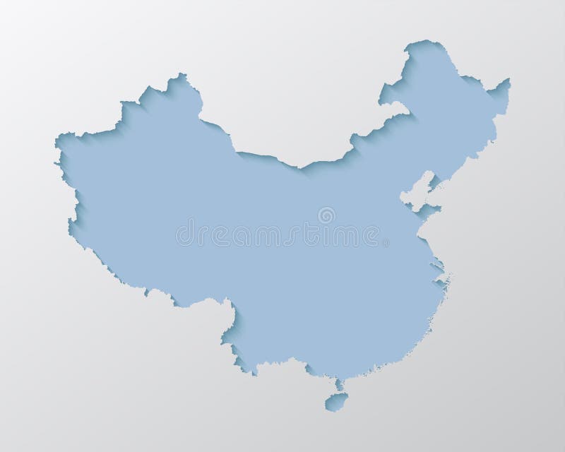 Vector Outline Map China with Creative Shadow Stock Vector ...