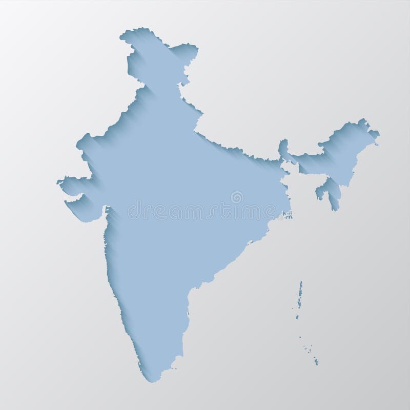 Vector Outline Map India with Creative Shadow Stock Vector ...