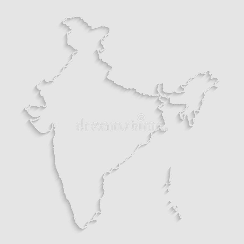 Vector Outline Map India with Creative Shadow Stock Vector ...