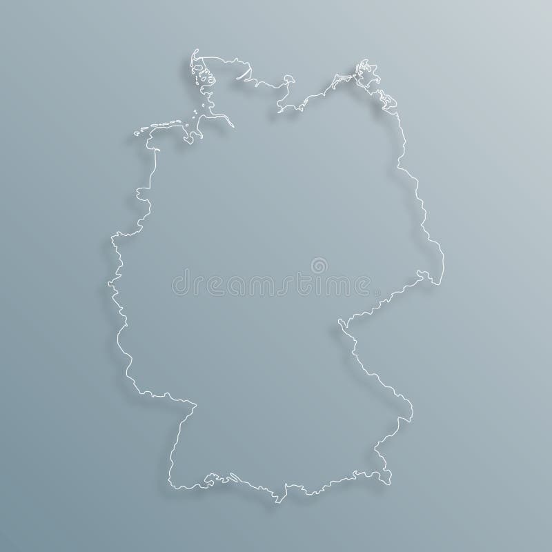 Vector Outline Maps of Germany with Shadow Stock Vector - Illustration ...
