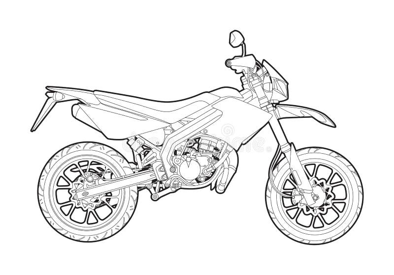 Trendy Scooter Outline Isolated on White Background. Isolated Motorbike ...