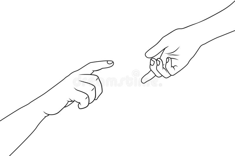 Vector Outline Parting Hands Stock Vector - Illustration of concept ...