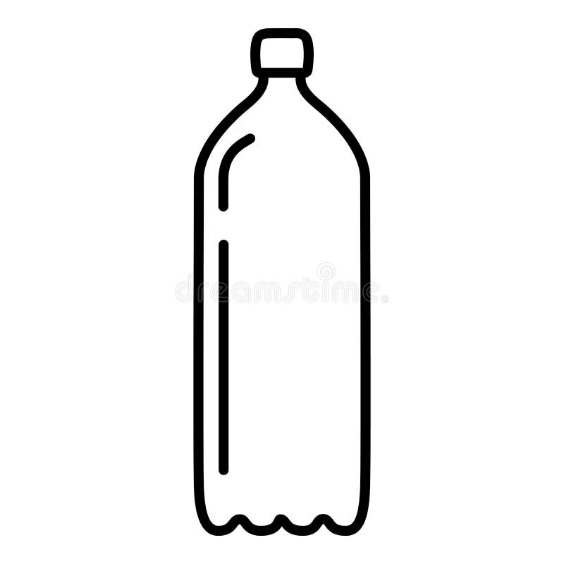 Outline Plastic Water Bottle Vector Icon. Isolated Black Simple Line ...