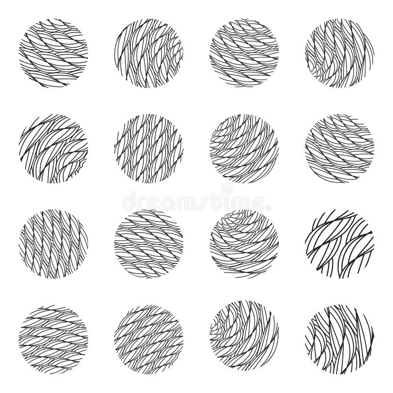 Vector Outline Rope Design Elements. Twisted Rope Patterns. Stock ...