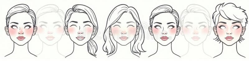 Vector Outline of Various Face Shapes; Suitable for Avatar Creation ...