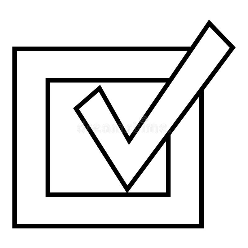 Vector Single Yes Icon. Tick in Checkbox Frame Stock Vector ...