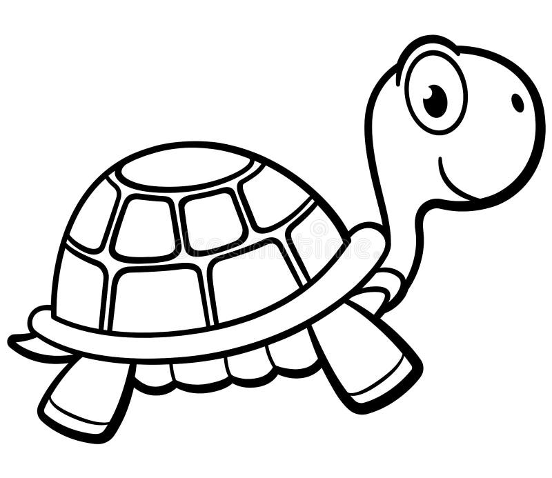 Vector Outlined Turtle Cartoon Design Stock Vector - Illustration of ...