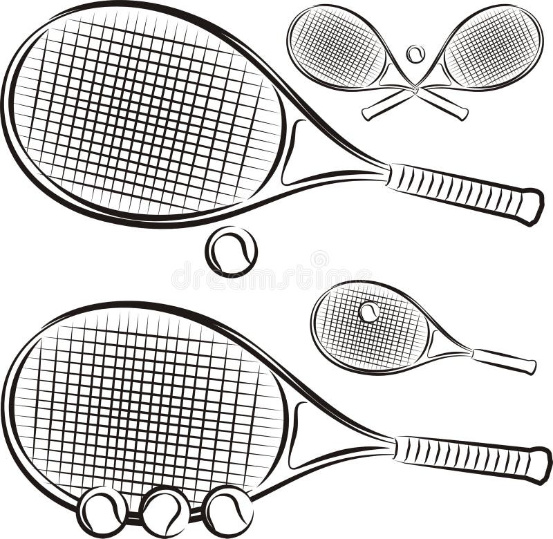 Tennis Racket Outline Drawing at David Penny blog