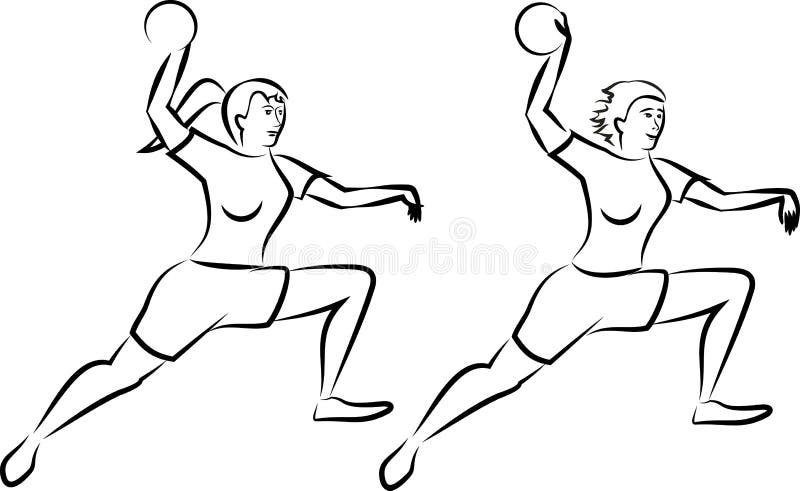 Women`s handball stock vector. Illustration of athlete - 100461995