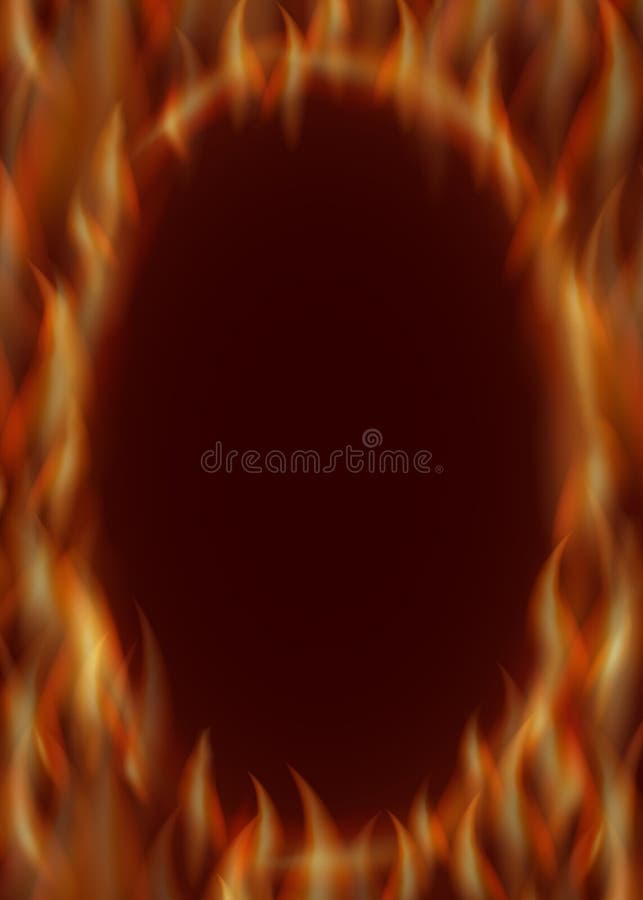 Vector oval frame of fire. stock vector. Illustration of border - 63867790