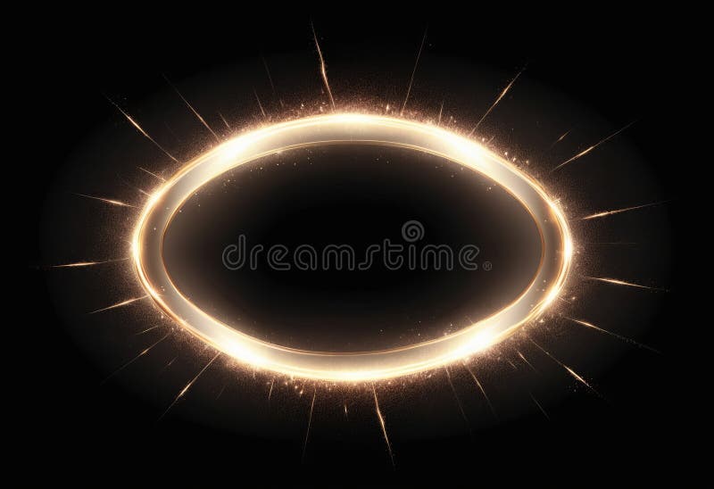 Vector Oval Frame with Sparks and Spotlight. Shining Ellipse Banner ...