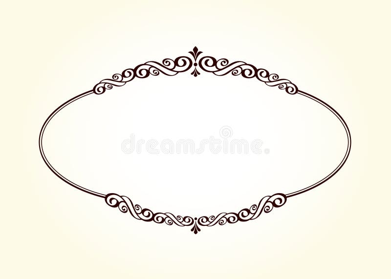 Oval Retro Frame with Place for Text.Vector Illustration Stock Vector ...