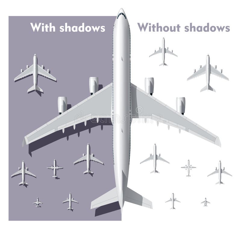 Vector Overhead View Airplanes Set Stock Vector - Illustration of liner ...