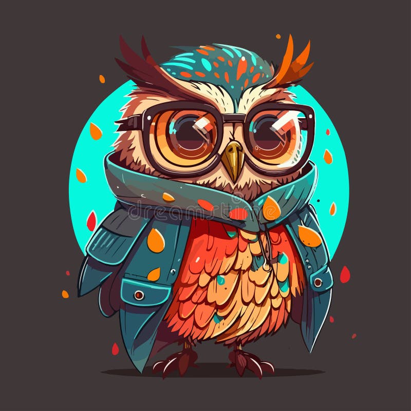 Vector Owl Character for T-shirt Design Stock Vector - Illustration of ...