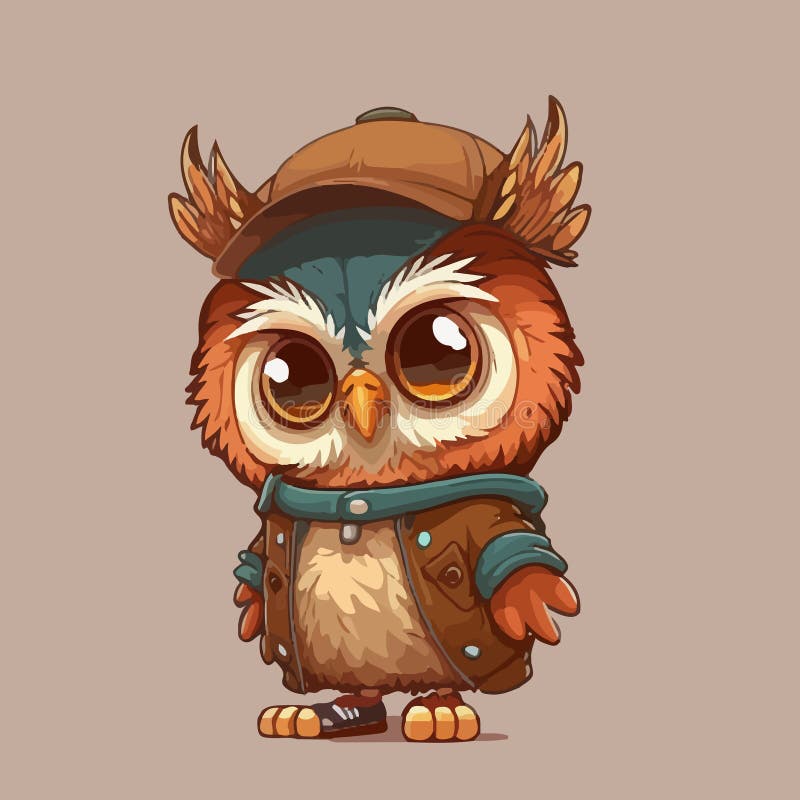 Vector Owl Character for T-shirt Design Stock Illustration ...
