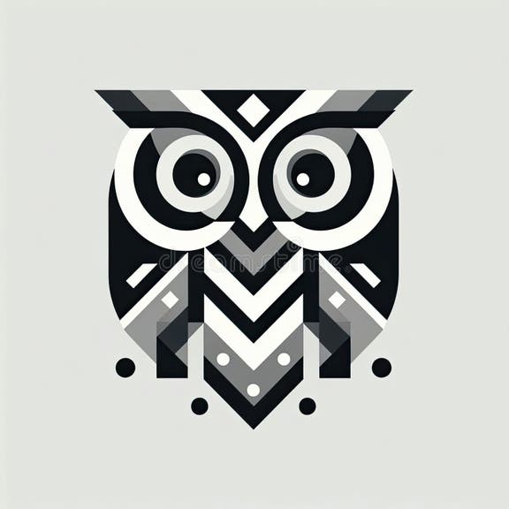 Vector Owl Illustration with Strong Symmetry Stock Illustration ...