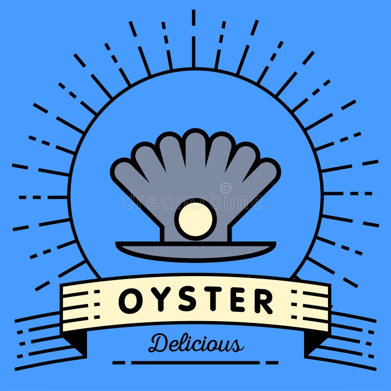 Vector Oyster Icon with Linear Art Style Stock Vector - Illustration of ...