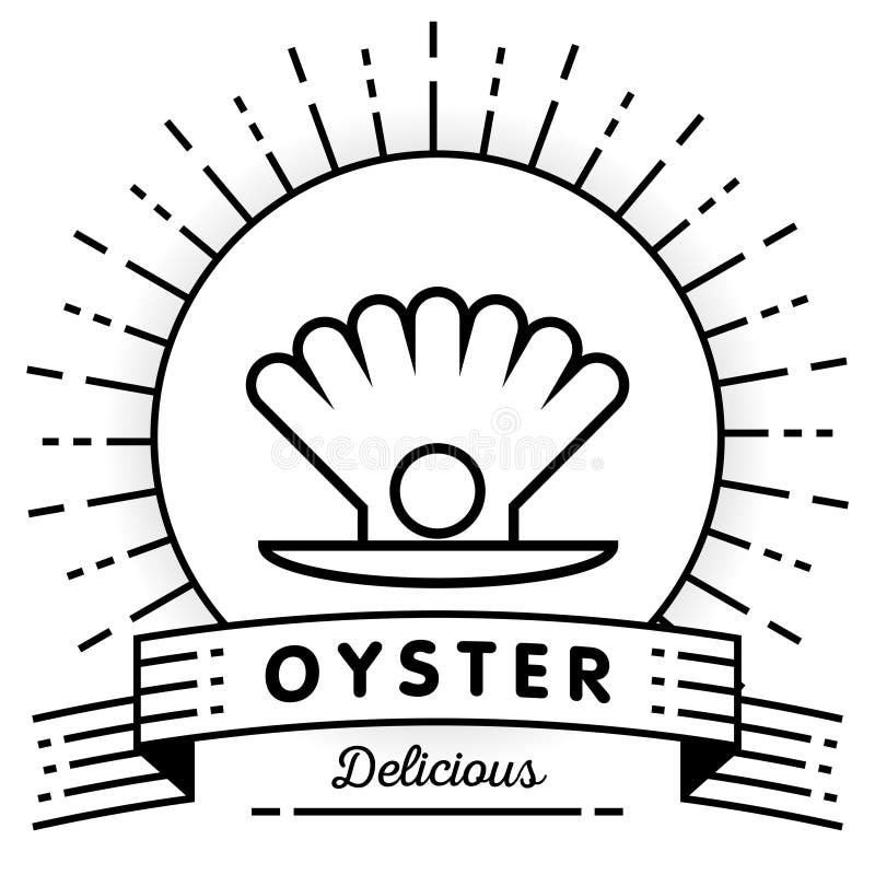 Vector Oyster Icon with Linear Art Style Stock Illustration ...