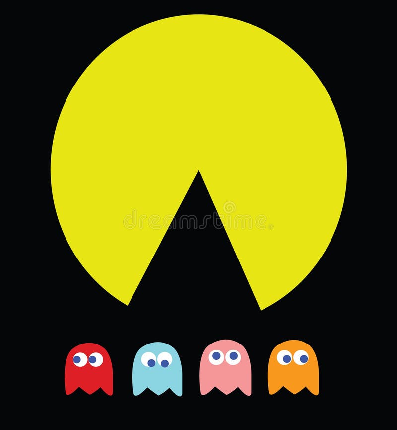 Pac-Man Illustration, Retro Game Vector Illustration Editorial Stock ...