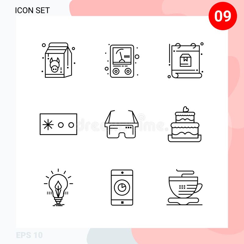Vector Pack of 9 Icons in Line Style. Creative Outline Pack Isolated on ...