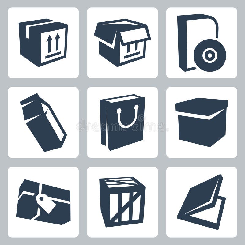 Vector Package Icons Set #1 Stock Vector - Illustration of closed ...