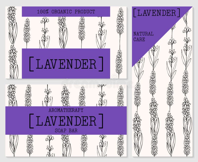 Vector Packaging Design Elements and Templates for Lavender Labels and ...
