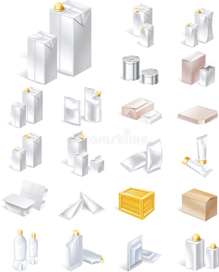 Vector packaging icon set stock vector. Illustration of combifit - 9950851