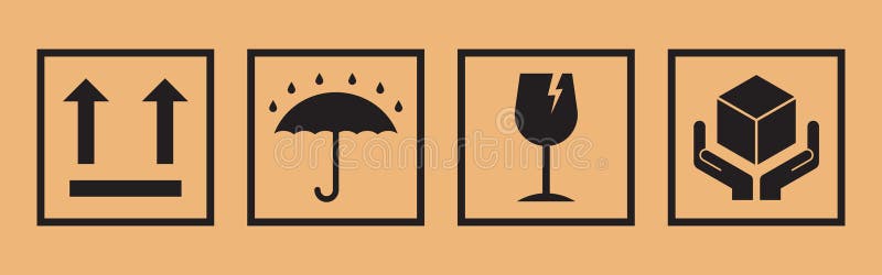 Vector Packging Symbols for Box Stock Vector - Illustration of craft ...