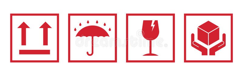 Vector Packging Symbols for Box Stock Vector - Illustration of rain ...