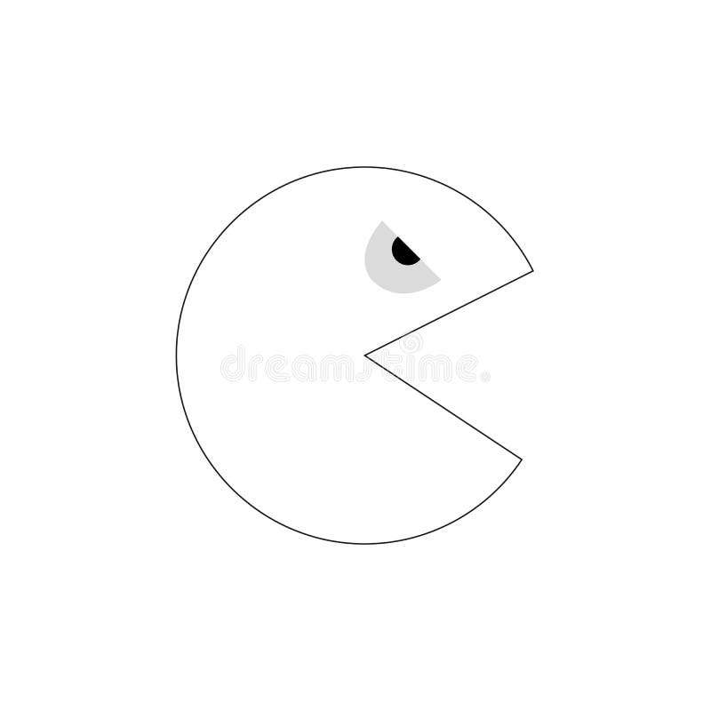 Vector Pacman Icon Symbol Sign on White Editorial Image - Illustration ...