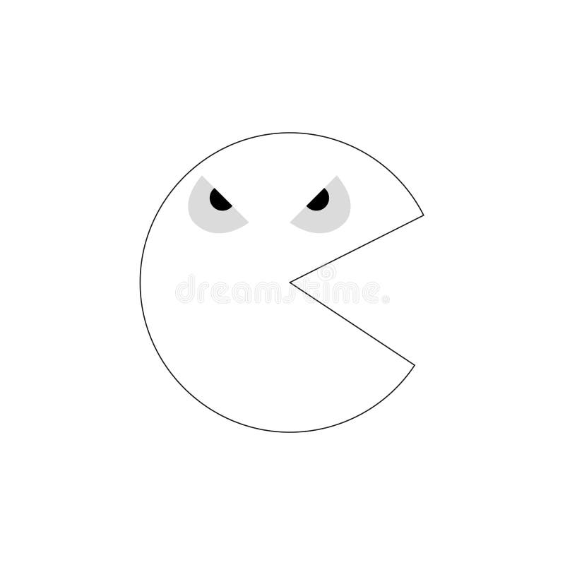 Vector Pacman Icon Symbol Sign on White Editorial Stock Image ...