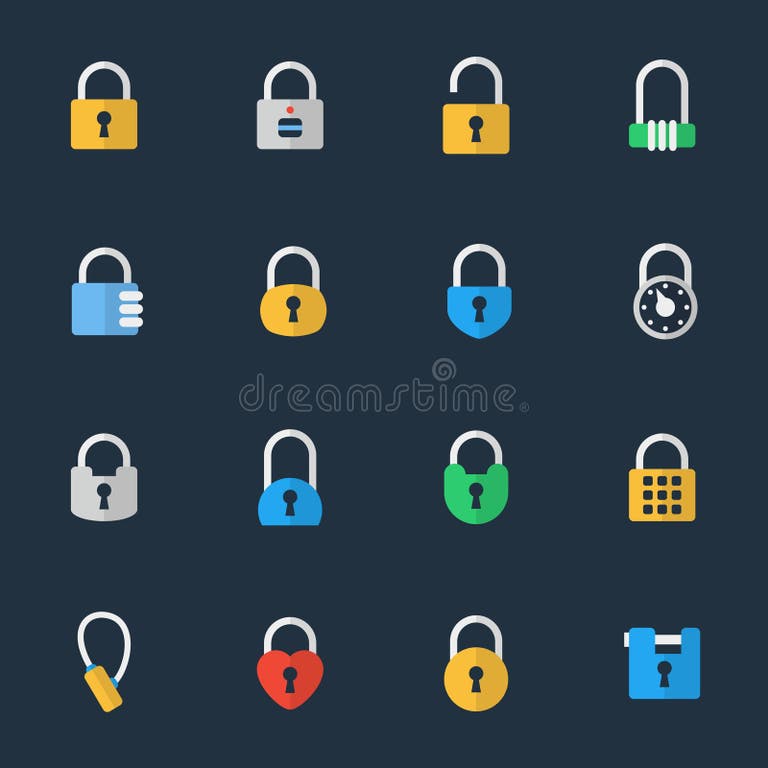 Vector padlock icons stock vector. Illustration of privacy - 49498398