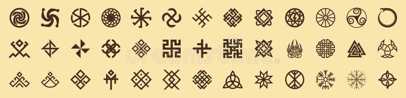 Vector Pagan, Celtic Mystical and Magical Symbols Stock Illustration ...