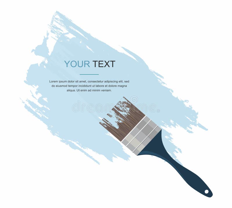 Vector Paint Brush and Blue Stain on White Background Stock Vector ...