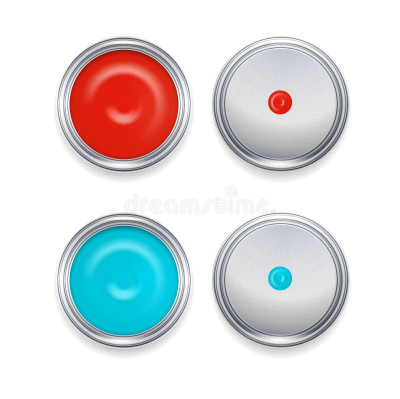 Vector Paint Cans Isolated on White Background (top View) Stock Vector ...