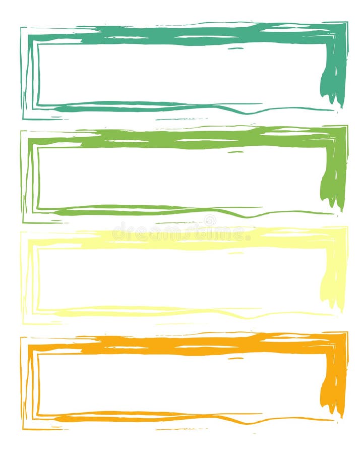 Abstract Background Doodle Brush Strokes Set Rectangles Stock Vector ...