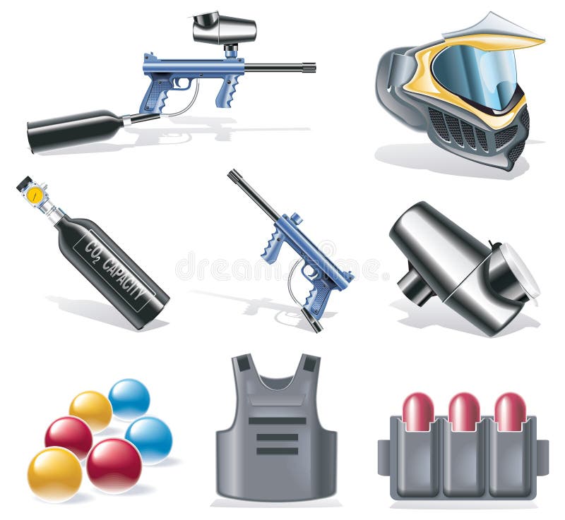 Paintball Set Vector Illustration Stock Vector - Illustration of ...