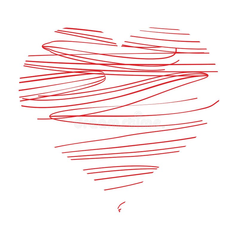 Heart shaped drawing stock vector. Illustration of isolated - 183144192
