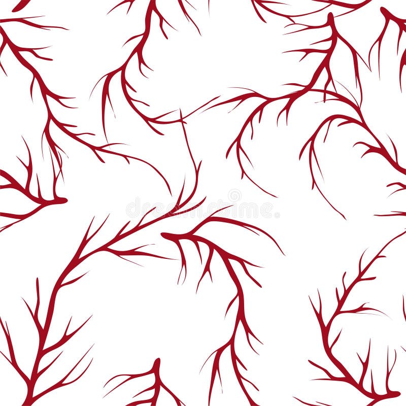 Vector Painted Tree Brunches Seamless Pattern Background with Hand ...