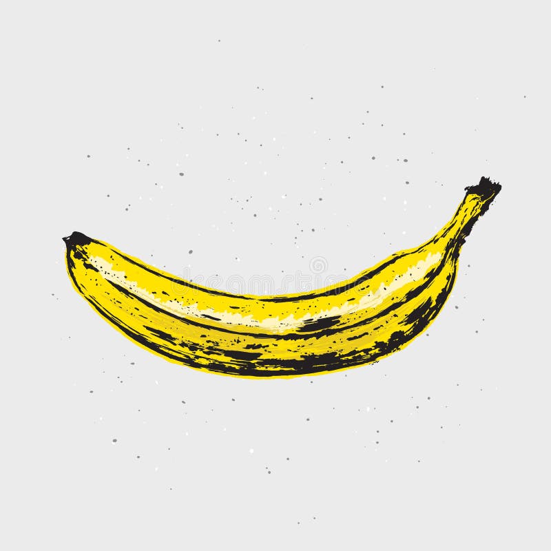 Hand drawn ripe banana stock vector. Illustration of draw - 110546387