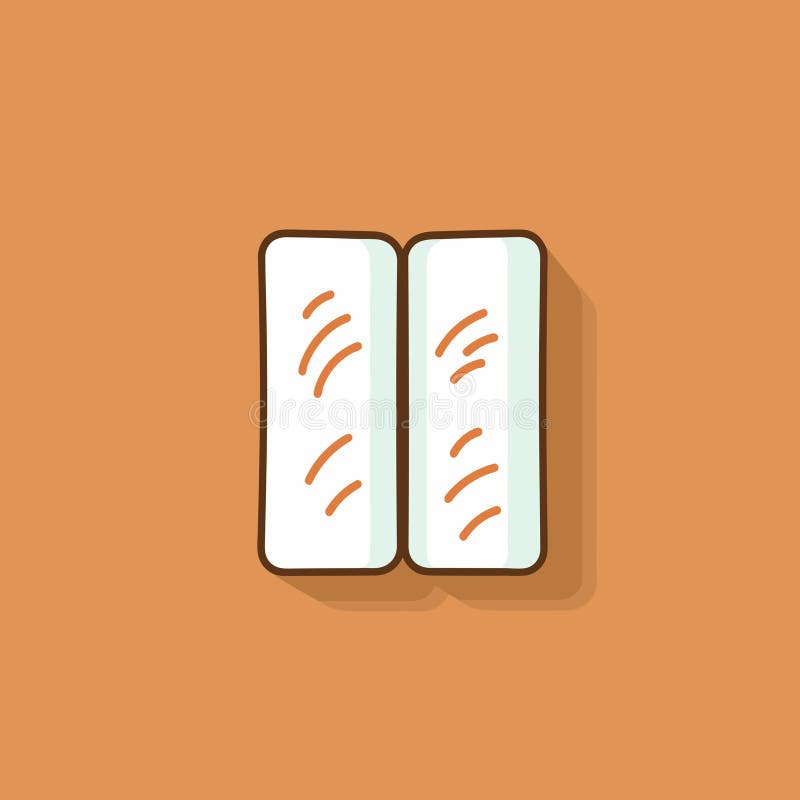 Vector of a Pair of Bread Slices on a Table Stock Vector - Illustration ...